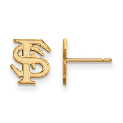 Black Bow Jewelry 14k Yellow Gold Florida State Seminoles Ncaa Post ...