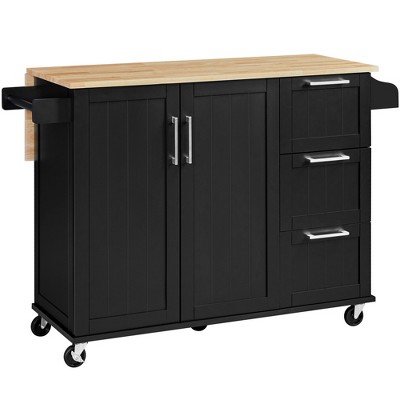 Yaheetech Rolling Kitchen Cart Kitchen Island with Storage Cabinet : Target