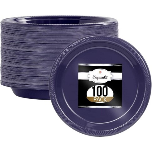 Exquisite Bulk 7 Inches Navy Disposable Plastic Plate - 100 Count : Target
