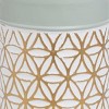 Modern Whitewash Floral Pattern Green Painted Brass Decorative Vase ...