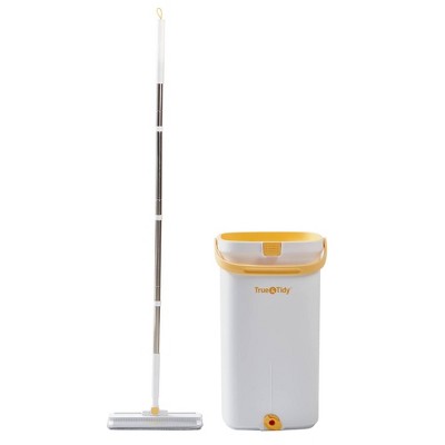 True & Tidy Trueclean Spin Mop & Bucket System With Silicone Sweeper ...