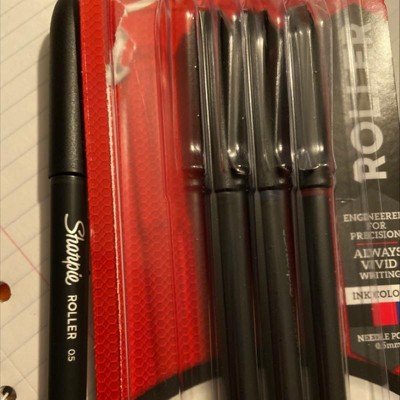 Sharpie Roller 4pk Rollerball Gel Pens 0.7mm Black Ink : Target