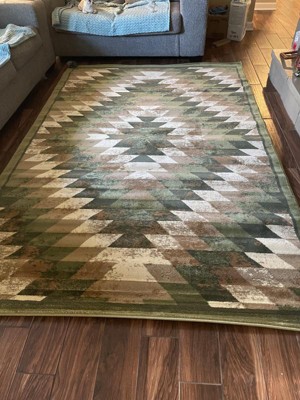 Emma And Oliver 8x10 Distressed Southwestern Diamond Motif Plush Pile ...