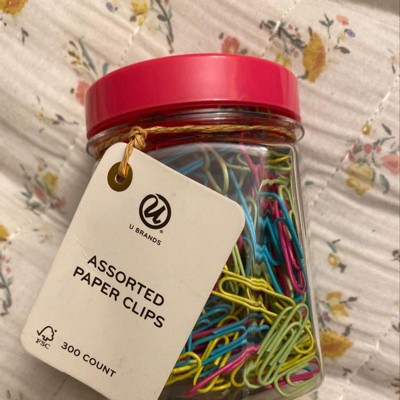 U Brands 300ct Assorted Paper Clips In Small Mason Jar Retro : Target