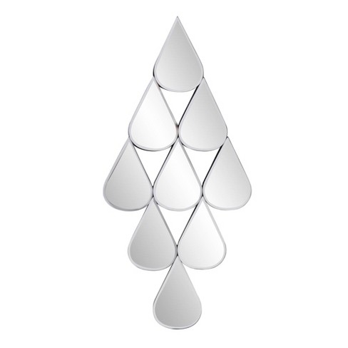 Howard Elliott 24.75"x12" Frameless Teardrop Diamond Accent Wall Mirror ...