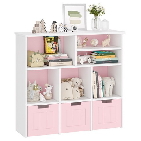 Toy Storage Cabinet With 3 Movable Drawers & 6 Cubes, Children's Toy ...