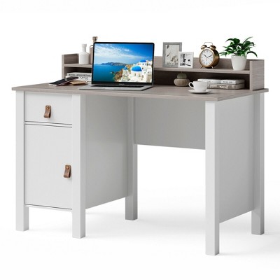 Tangkula 48" Modern Computer Desk Home Office Workstation W/ Hutch ...