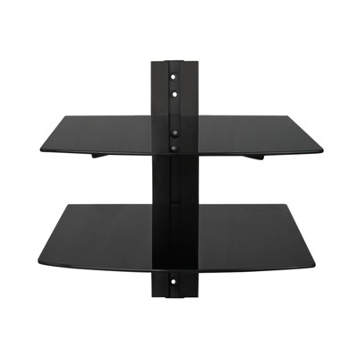 Megamounts Tempered Glass Double Shelf Single Stud Wall Mount : Target