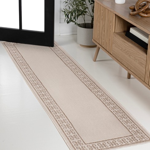 Jonathan Y Athena Classic Geometric Border Cream/beige 2 Ft. X 8 Ft ...