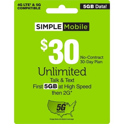Simple Mobile $30 (email Delivery) : Target