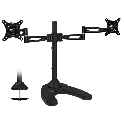 Mount-it! Free Standing Dual Monitor Stand | Double Arm Desk Mount Fits ...