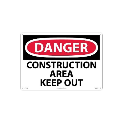 National Marker Construction Area Keep Out 14x20 .040 Aluminum Danger ...