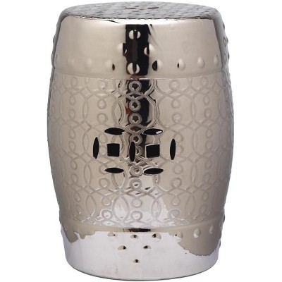 Lantana Ceramic Garden Stool - Silver - Safavieh. : Target