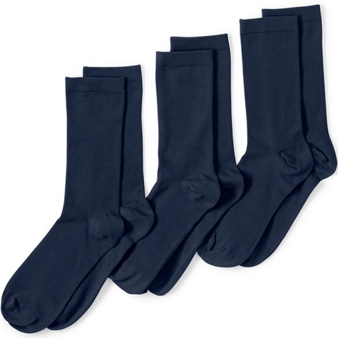 Lands' End Women's 3-pack Seamless Toe Solid Crew Socks - X Large ...