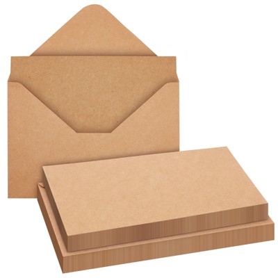 Paper Junkie 48 Packs Blank Brown Cards With Envelopes, 4x6 Printable ...