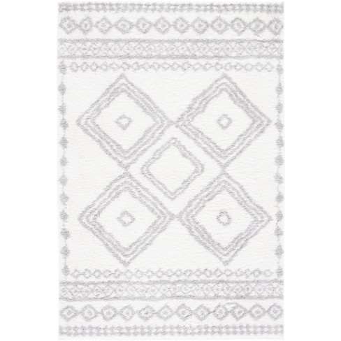 Berber Shag Ber591 Power Loomed Area Rug - Ivory/gray - 4'5"x6'5 ...