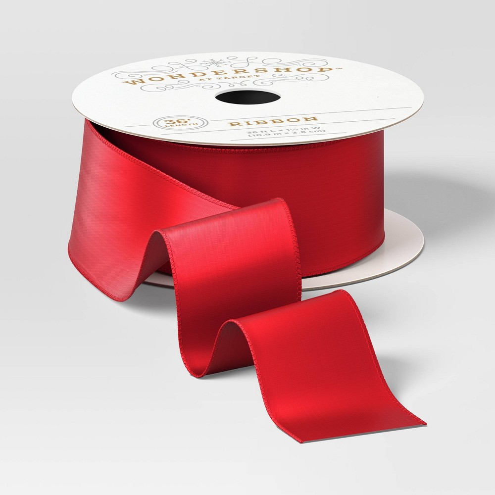 UPC 091869419423 - 1.5" Satin Fabric Christmas Ribbon 36' Cranberry ...