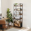 6-Tier Tall Bookcase with Fabric Drawers, 70.9" Industrial Bookshelf ...