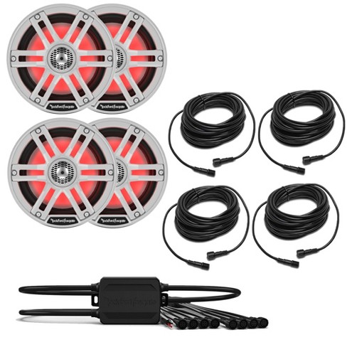Rockford Fosgate M2-65 Marine Speakers + Pmx-rgb Controller + Extension ...