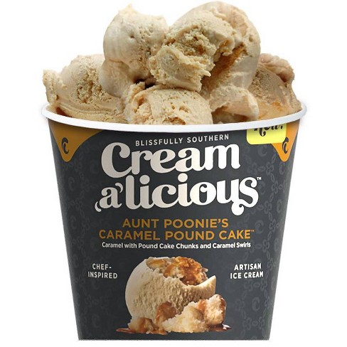Creamalicious Aunt Poonies Caramel Pound Cake Ice Cream - 16oz : Target