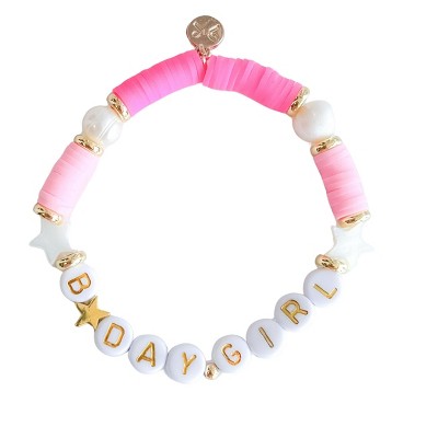 Bits & Bows Birthday Girl Bracelet Gift Set, Pink/White : Target