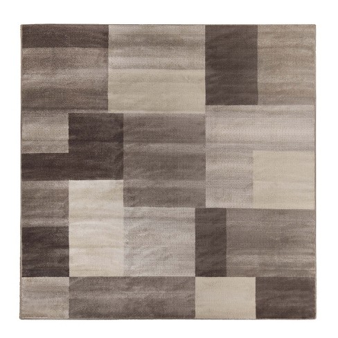 Modern Geometric Color Block Indoor Area Rug Or Runner, 5'x5' Square ...