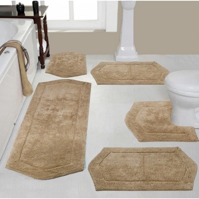 Set Of 5 Waterford Collection Linen Cotton Tufted Bath Rug Set - Home ...