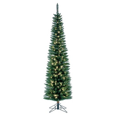 Vickerman 8.5' Durham Pole Pine Artificial Christmas Tree, Warm White ...