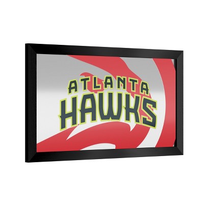 Atlanta Hawks Logo Black Framed Bar Mirror By Trademark Gameroom : Target