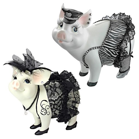 Design Toscano Lace And Lard And Porker On Patrol Pig Statues : Target