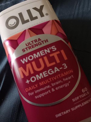 Olly Ultra Strength Women's Multi + Omega-3 Daily Vitamin Softgels ...