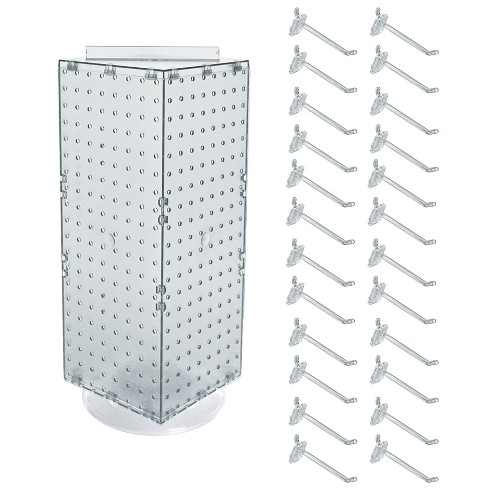 Azar Displays Clear Four-sided Revolving Pegboard Counter Display With ...