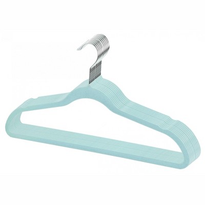 Home Basics Velvet Hanger, (pack Of 10), Sky Blue : Target