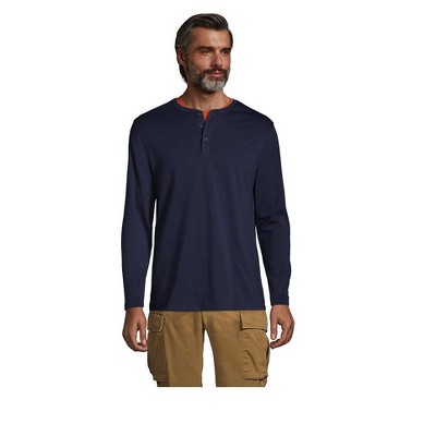 Lands' End Men's Supima Jersey Long Sleeve Henley - Small - Radiant ...