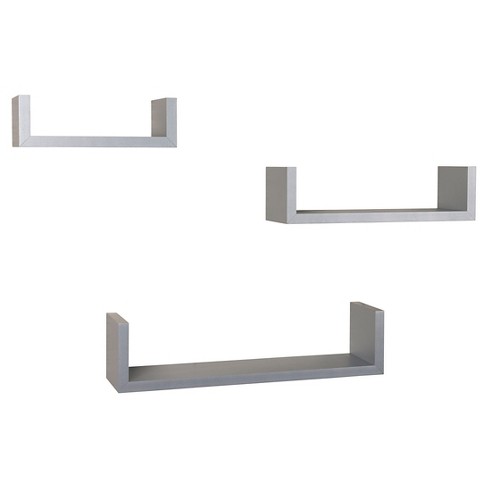 3pc Wall Shelving Set Gray - Danya B. : Target