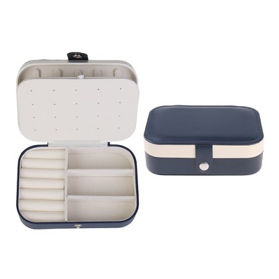 Unique Bargains Women's Portable Pu Leather Travel Jewelry Storage ...