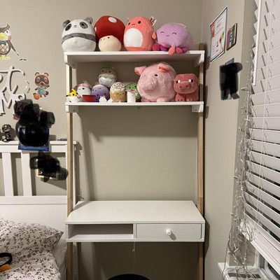 Freestanding Ladder Desk With Drawer Solid American Maple Frame Natural ...