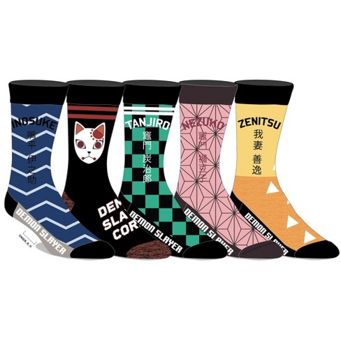 Demon Slayer Adult Crew Socks 5-pack : Target