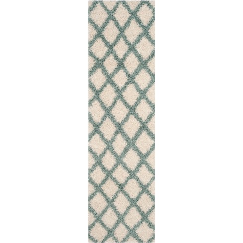 Dallas Shag Sgd258 Power Loomed Runner Rug - Ivory/seafoam - 2'3"x8 ...