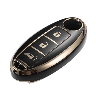 Unique Bargains Universal Genuine Leather Car Key Fob Case Black : Target