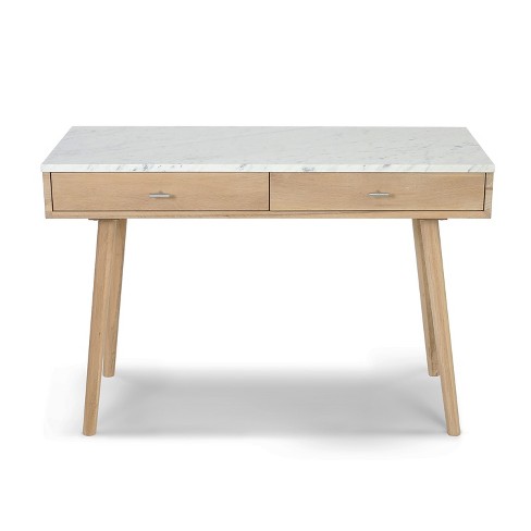 The Bianco Collection Viola 44" Rectangular Italian Carrara White ...