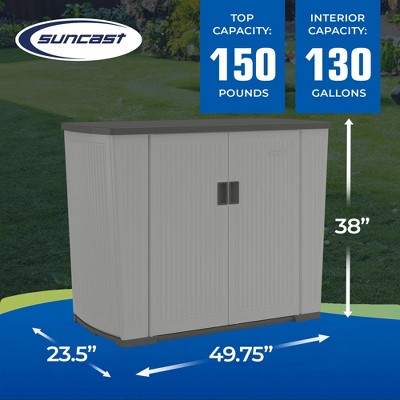 Suncast Backyard Oasis 130 Gallon, Outdoor Storage Shed Basic Unit Easy ...
