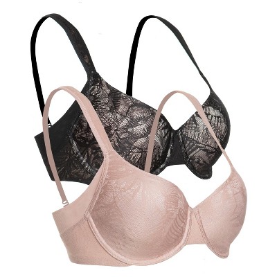 Paramour By Felina | Jessamine Side Smoothing Contour Bra 2-pack (black ...