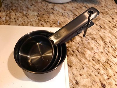 4pc Stainless Steel Measuring Cups Matte Black - Figmint™ : Target