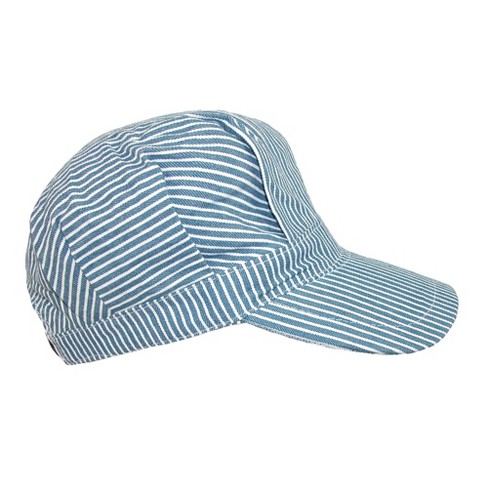 Ctm Kids' Cotton Blue Stripe Train Engineer Cap : Target