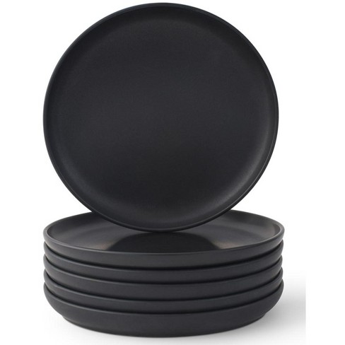 Joyjolt Mesa 6-piece Stoneware Salad Plates Set – 8” – Matte Black : Target