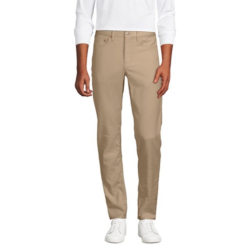 Lands' End Men's Straight Fit Knit 5-pocket Pants - 40x30 - Desert Tan ...