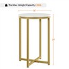 Yaheetech Modern X-based Accent Table With Metal Legs Round Tabletop ...