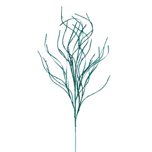 Vickerman 40" Teal Berry Cluster And Wavy Glitter Ball Spray, 4 Per Bag ...