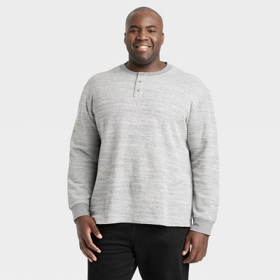 Men's Big & Tall Long Sleeve Textured Henley T-shirt - Goodfellow & Co ...